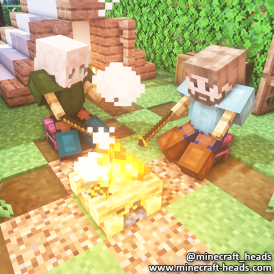 Boys grilling marshmallows - Minecraft-Heads.com